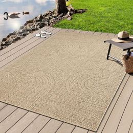 MERINOS Teppich &raquo;Kenzy 7&laquo; rechteckig 10 mm H&ouml;he robuster In- und Outdoor Teppich im nat&uuml;rlichen Jute-Look, wetterfest beige Polypropylen B : 60cm 1 