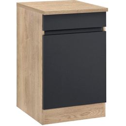 Optifit Sp&uuml;lenschrank &raquo;Roth&laquo; Breite 50 cm schwarz wildeichefarben, B/H/T: 50cm x 88cm x 60cm, T&uuml;ren: 1 Stk., Komplettausf&uuml;hrung