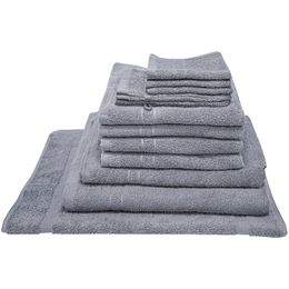 Dyckhoff Handtuch Set &raquo;Kristall&laquo; Set Frottier Umfangreiches Badezimmer Komplett-Set inklusive Badvorleger grau Frottier, Obermaterial: 100% Baumwolle Frottier