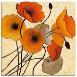 Artland Leinwandbild &raquo;K&uuml;rbismohn II&laquo; Blumen 1 Stk. tlg. auf Holzrahmen gespannt orange Leinwand B/H/T: 40cm x 40cm, Leinwandbild Blumen quadratisch, 1 Stk.