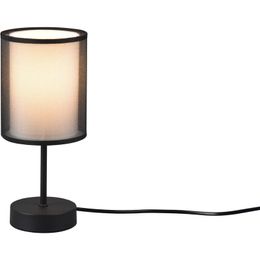Trio Leuchten Tischleuchte &raquo;BURTON&laquo; E14 1 Stk. mit Doppelschirm Textil, Schnurschalter, transparenter Organza-Schirm schwarz 1, &Oslash; 12,5cm H: 28,5cm, 1 