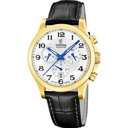 Festina Herren Chronograph "Limited Edition"schwarz, Armbanduhren, Quarzuhr, Armbanduhr, Herrenuhr, Swiss Made, Lederarmband, analog, Tag