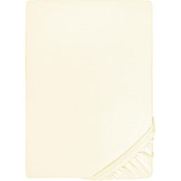 Biberna Spannbettlaken &raquo;Conny&laquo; hochwertiges Jersey-Elasthan geeignet f&uuml;r Wasser- und Boxspringbetten beige Jersey-Elasthan, Obermaterial: 95% Baumwolle, 5% 