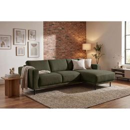 OTTO home Ecksofa &raquo;Sveeva, L-Form, B.238 cm, schwarze Metallf&uuml;&szlig;e&laquo; langlebiger Webstoff, mit Wellenunterfederung, viele Farben gr&uuml;n 100% PES B/H/T: 