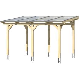 Skan Holz Terrassendach &raquo;Siena&laquo; Leimholz wei&szlig; Polycarbonat (PC) B/H/T: 434cm x 256cm x 250cm