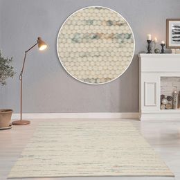 Theko Wollteppich &raquo;Alpen&laquo; rechteckig 12 mm H&ouml;he handgewebter Wendeteppich, meliert, reine Wolle, Wohnzimmer bunt Schurwolle B : 40cm 1 Stk., 12mm, L: 