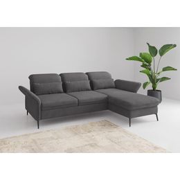 Sit & More sit&more Ecksofa &raquo;Emely, inkl. Sitztiefenverstellung&laquo; wahlweise mit Schlaffunktion,Bettkasten,Kopf- & Armteilverstellung grau 90% Polyester, 10% 