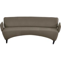 K+w Komfort & Wohnen K+W Komfort & Wohnen Polsterbank Leicht abgerundete Segmentbank im hochwertigen Leder, mit Armlehnen gr&uuml;n B/H/T: 216cm x 87cm x 66cm, Leder
