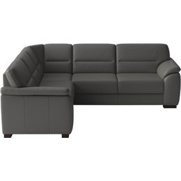 Sit & More Ecksofa SIT & MORE, B:255cm H:88cm T:225cm, grau, Wohnzimmer, Sofas, "Montego Leder, L-Form, B: 255cm", wahlweise mit Schlaffunktion und Schubkasten