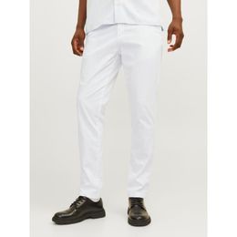 Jack & Jones Jack & Jones Herren Chinohose &raquo;JJIMARCO mit Badge und hohem Tragekomfort&laquo; unifarben, modisch, slim fit, Baumwollmischung wei&szlig; 30, L&auml;nge 32