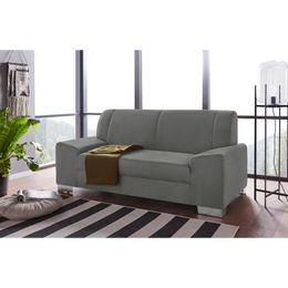 DOMO collection 2-Sitzer &raquo;Anzio in kubischer Formensprache, flache Armlehnen, Breite 184cm&laquo; wahlweise mit Federkern grau B/H/T: 184cm x 85cm x 93cm, 
