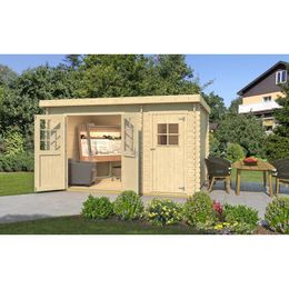Weka Gartenhaus &raquo;Gr.2&laquo; beige Massivholz Fu&szlig;boden im Gartenhaus, ohne Dacheindeckung