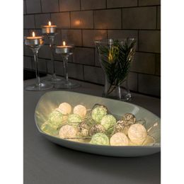 Konstsmide LED-Lichterkette &raquo;Weihnachtsdeko&laquo; 16 Stk.-flammig LED Dekolichterkette, hellblaue/graue/wei&szlig;e Baumwollkugeln, klein bunt Dioden 16 Stk. 