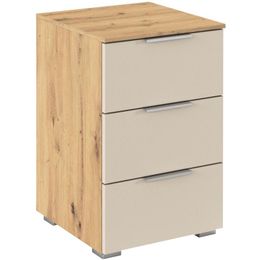 OTTO home Nachtkommode &raquo;Nachttisch Nachtkonsole AGORDO in Dekor- oder Hochglanzfront&laquo; in zwei Griff-Farben, Breite 40 cm, mit 3 ger&auml;umigen Schubladen 