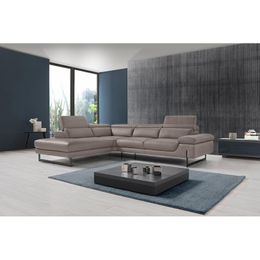 Egoitaliano Ecksofa &raquo;Queenie, extravagantes Sofa mit erstklassigem Sitzkomfort, L-Form&laquo; mit verstellbarer Armlehne und Kopfteilen f&uuml;r Wohlf&uuml;hlkomfort grau Luxus-
