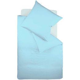 Fleuresse Bettw&auml;sche &raquo;Colours in 135x200, 155x220 oder 200x200 cm&laquo; 3 Stk. Bettw&auml;sche aus 100% Baumwolle, uni, mit Rei&szlig;verschluss blau Mako-Satin, 