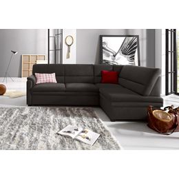 Sit & More Ecksofa SIT & MORE, B:245cm H:89cm T:161cm, schwarz, NaturLEDER (echtes Rindsleder), Korpus in Kunstleder SOFTLUX;Luxus-Microfaser (90% Polyester,