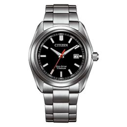 Citizen Herren Quarzuhr Armbanduhr, Solar, Herrenuhr, analog, Big Date silber Einheitsgr&ouml;&szlig;e