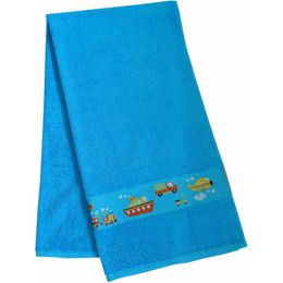 Dyckhoff Badetuch &raquo;Auto&laquo; mit toller Bord&uuml;re und Auto Motiven blau Walkfrottee, Obermaterial: 100% Baumwolle B/L: 70cmx140cm, 1 Stk., Autos, Walkfrottee