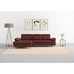 Sit & More Ecksofa SIT & MORE, B:295cm H:87cm T:180cm, rot, Wohnzimmer, Sofas, "Cabrio L-Form, B: 295 cm, mit Sitztiefen-, Arm- & Kopfteilverstellung", 2