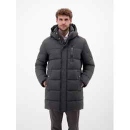 Lerros Herren Steppjacke, grau, Gr. M, unifarben, Web, Obermaterial: 100% Polyester, Jacken, Winterjacke mit Kapuze und Kordelzug