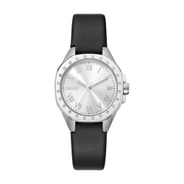 DKNY Damen DKNY Quarzuhr &raquo;Brooklyn Mini&laquo; Armbanduhr, Damenuhr, Lederarmband, analog schwarz Einheitsgr&ouml;&szlig;e
