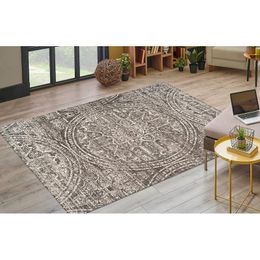 Kayoom Teppich &raquo;Davio 400&laquo; rechteckig 13 mm H&ouml;he grau Polyester B : 80cm 1 Stk., 13mm, L: 150cm