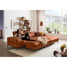 W.Schillig Polsterhocker &raquo;piedroo&laquo; F&uuml;&szlig;e in Bronze pulverbeschrichtet braun Longlife Xtra-Leder Z69: Das feinnarbige, gedeckte Softleder Z69 besticht 