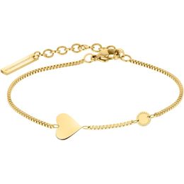 Liebeskind Berlin Damen Armband &raquo;Schmuck Geschenk Edelstahl Armkette Herz&laquo; gold 20cm, Edelstahl