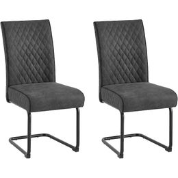 ByLiving Freischwinger &raquo;Maria-XXL 2er-Set&laquo; (Set) 2 Stk.mit gem&uuml;tlicher Federkernpolsterung und XXL Belastbarkeit bis zu 150kg grau Metall, Polyester, 