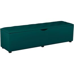 Home Affaire Hockerbank &raquo;Knobbed&laquo; Hockerbank mit Stauraum, Breite 120 cm und 160 cm blau Struktur fein (100% Polyester) f&uuml;r Bett Classico, Piazza, 