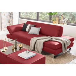 W.Schillig 2-Sitzer &raquo;taboo Designsofa mit hohem Sitzkomfort&laquo; mit &Uuml;bertiefe, inklusive Armlehnenverstellung, mit Kontrastnaht rot Longlife Xtra-Leder 