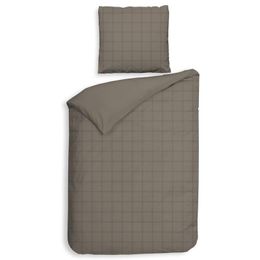 Wendebettw&auml;sche &raquo;Diamante&laquo; 2 Stk. kariert, hochwertiges Mako-Satin, Bettw&auml;sche ab 135x200 cm. grau Mako-Satin, Obermaterial: 100% Baumwolle B/L: 135cm