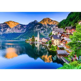 papermoon Fototapete &raquo;Hallstatt Austria&laquo; glatt bunt Vlies B/L: 3,5m x 2,6m, Bahnen: 7 Stk.
