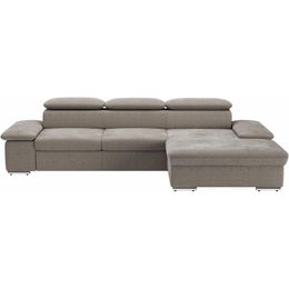 Sit & More sit&more Ecksofa &raquo;Valantine L-Form, B: 286 cm&laquo; mit Arm- & Kopfteilverstellung, optional mit Schlaffunktion grau 100% Polyester B/H/T: 286cm x 73cm x 