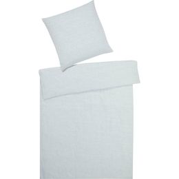 Elegante Bettw&auml;sche &raquo;Breezee&laquo; 2 Stk. angenehmes Hautgef&uuml;hl gr&uuml;n Halbleinen, Obermaterial: 50% Baumwolle, 50% Leinen B/L: 135cm x 200cm, 1 Stk., 1 Stk., 