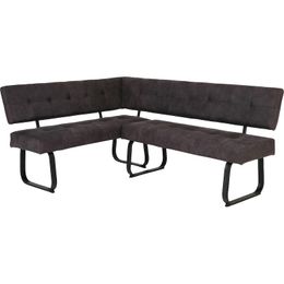 Hela Eckbank &raquo;LUISE Polsterbank Esszimmer&laquo; mit Federkern Polsterung schwarz Polyester B/H/T: 202cm x 92cm x 46cm, Microfaser, langer Schenkel rechts