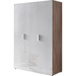 wimex Kleiderschrank &raquo;Malta&laquo; mit Hochglanz-Front wei&szlig; B/H/T: 120cm x 185cm x 54cm, Schubladen: 2 Stk. T&uuml;ren: 3 Stk.