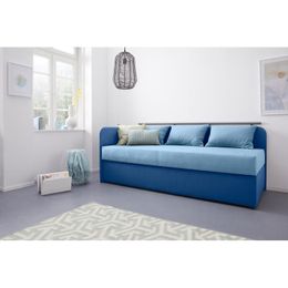Maintal Polsterliege &raquo;Diana&laquo; blau Liegeh&ouml;he 38cm, Liegefl&auml;che B/L: 83cm x 200cm, kein H&auml;rtegrad, Federkern-Festpolster