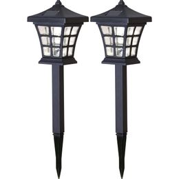 Parforce Traditional Hunting LED Solarleuchte &raquo;Solar-Wegleuchte Nippon&laquo; LED-Board 2 Stk. Warmwei&szlig; D&auml;mmerungssensor, 2er-Set schwarz 2, &Oslash; 11cm H: 33cm, 2 Stk.