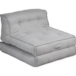 Home Affaire Sessel &raquo;Pia&laquo; Loungesessel in 2 Gr&ouml;&szlig;en, mit Schlaffunktion und Pouf-Funktion. grau Feinstruktur, B/H/T: 106cm x 95cm