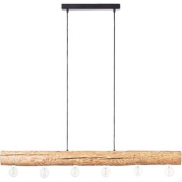 Brilliant Pendelleuchte &raquo;Trabo&laquo; E27 1 Stk. 105cm H&ouml;he, 115cm Breite, 6x E27, k&uuml;rzbar, Holz/Metall, kiefer gebeizt braun 6, 1 Stk.