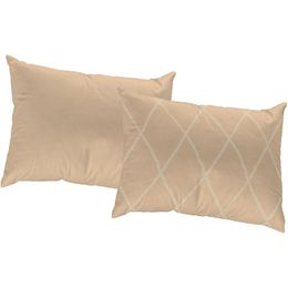 Adam Dekokissen &raquo;Casket Valdelana Light&laquo; mit Rautenmuster, Wendekissenh&uuml;lle ohne F&uuml;llung, 1 St&uuml;ck beige Baumwolle B/L: 60cm x 40cm, 1 Stk.