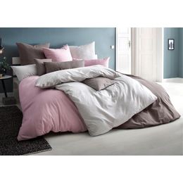 OTTO home Bettw&auml;sche &raquo;Melli&laquo; 3 Bettw&auml;sche aus Baumwolle, Leinen-Look in Melange-Optik rosa Linon, Obermaterial: 100% Baumwolle B/L: 240cm x 220cm, 1 