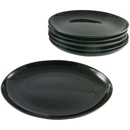Luminarc Barbecueteller &raquo;Essteller&laquo; Teller Set f&uuml;r 6 Personen, schwarz, Glas, ovale Form, &Oslash; 33 cm Glas 33cm