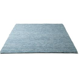 Sansibar Wollteppich &raquo;H&ouml;rnum&laquo; rechteckig 12 mm H&ouml;he Handweb Teppich, meliert, reine gewalkte Wolle, handgewebt blau Schurwolle B : 170cm 1 Stk., 12mm, L: 240cm