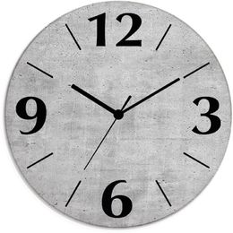 Artland Wanduhr &raquo;Grauer Beton&laquo; wahlweise mit Quarz- oder Funkuhrwerk, lautlos ohne Tickger&auml;usche grau B/H/T: 30cm x 30cm x 1,8cm, Quarzuhr