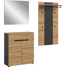 Home Affaire Garderoben-Set &raquo;REHAT, TOPSELLER!, 3-teilig, Breite 175 cm, individuell erweiterbar&laquo; Set, bestehend aus: Kommode, Spiegel und 