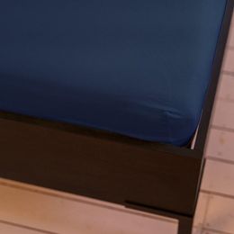 Kayori Spannbettlaken &raquo;Saiko&laquo; Bio-Baumwolle blau Jersey-Elasthan, Obermaterial: 97% Baumwolle, 3% Elasthan (LYCRA ) B/L: 160cm x 220cm, 1 Stk., Jersey