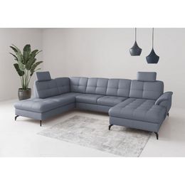 Sit & More sit&more Wohnlandschaft &raquo;Zora&laquo; B/H/T: 212cm, NaturLEDER Stoff,mega-Recamiere rechts, ohne Bett,ohne Bettkasten